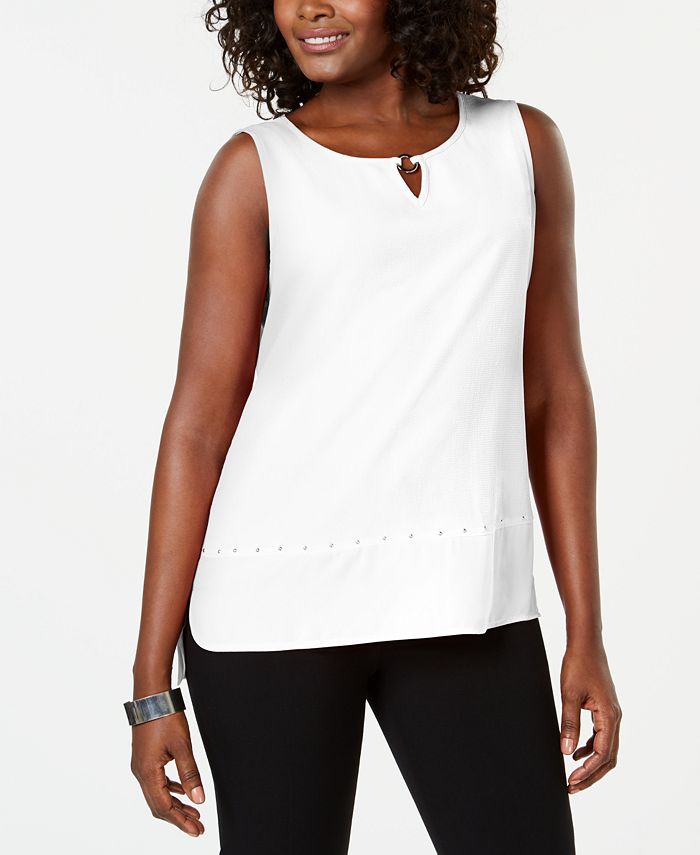 JM Collection Petite Studded Tank Top, Created for Macy's - Macy's