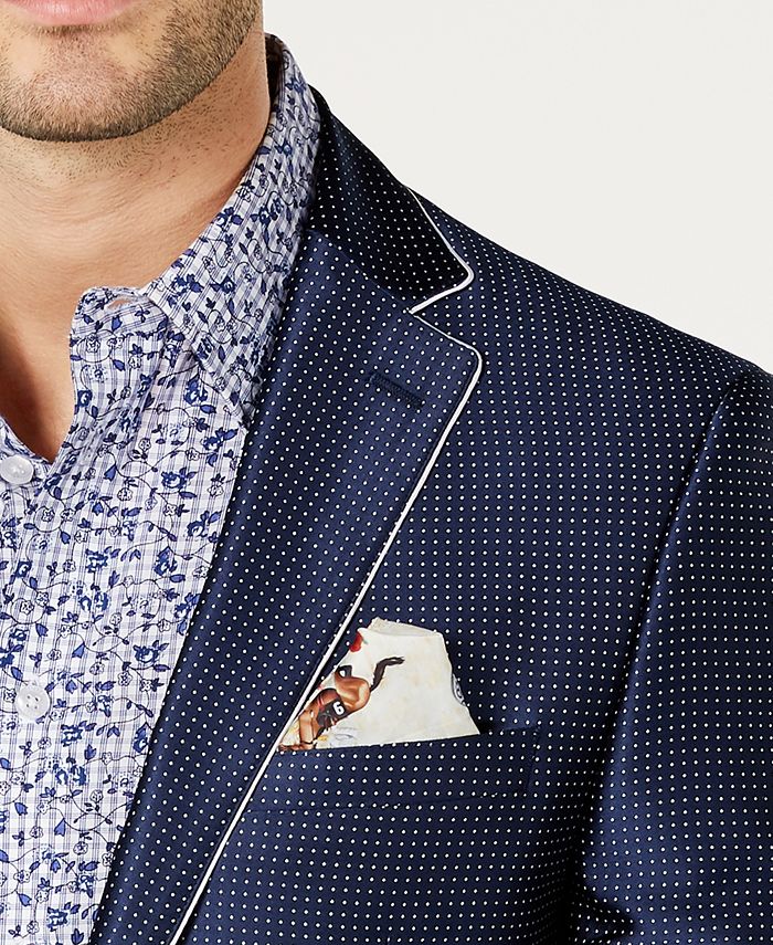 Tallia Men's Slim-Fit Dot-Print Dinner Jacket - Macy's