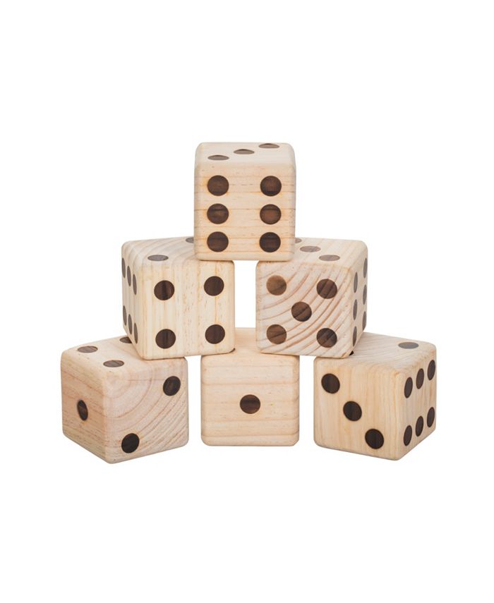 VIVA SOL Triumph Extra-Large 3.5" Outdoor Wooden Lawn Dice Set Includes ...