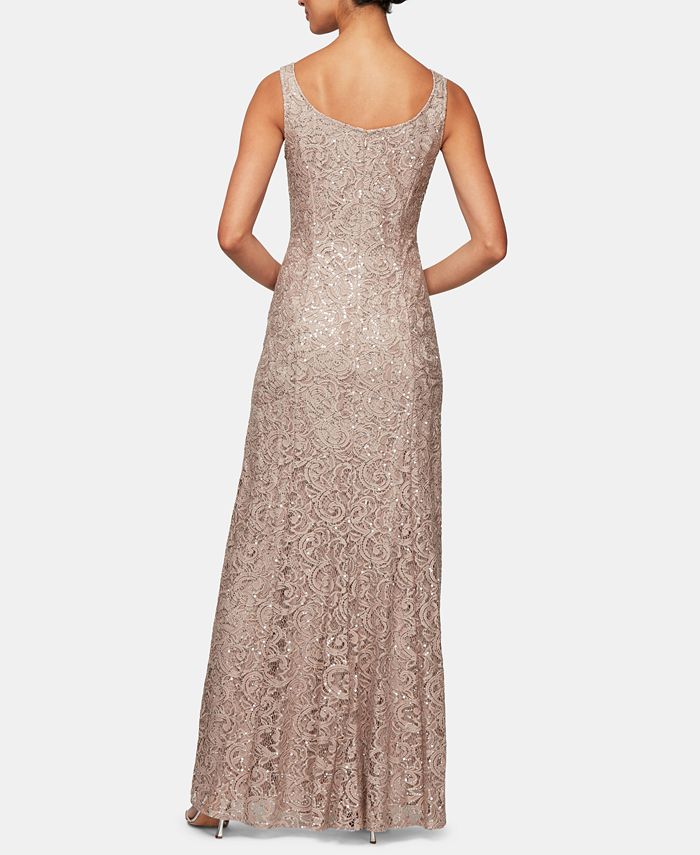 Alex Evenings Sequined Lace Gown & Jacket - Macy's