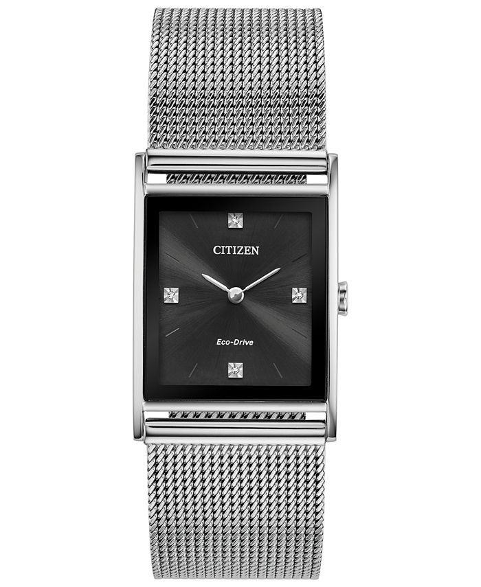 Citizen Eco-Drive Unisex Axiom Stainless Steel Mesh Bracelet Watch 26mm ...