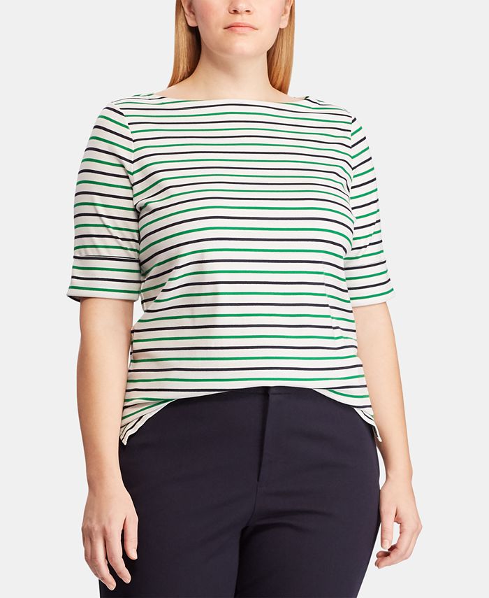 Lauren Ralph Lauren Plus Size Striped Top - Macy's