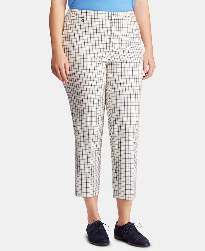 Lauren Ralph Lauren Plus Size Tattersall Skinny Pants - Macy's