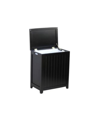 Oceanstar Rectangular Laundry Wood Hamper with Interior Bag - Macy's