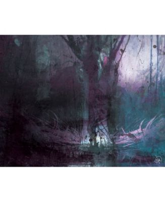 Foreboding Indigo Fir Tree Abstract 20" x 24" Metal Wall Art Print - Macy's