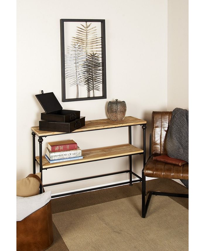 Rosemary Lane Farmhouse 31" x 41" Iron and Wood Console Table - Macy's