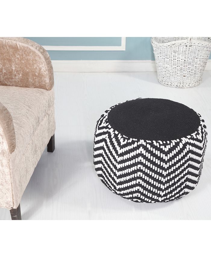 LR Home Hand Knotted Chevron Pouf - Macy's