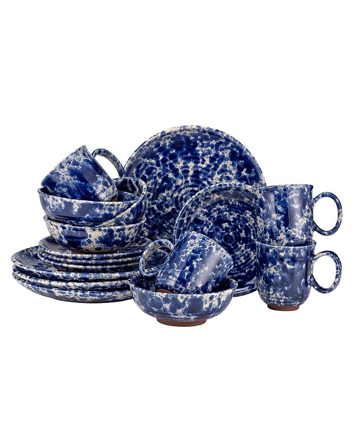 Over and Back Blue Moon 16Pc Dinnerware Set - Macy's