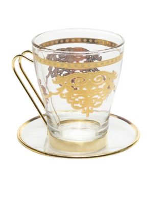 Classic Touch Set of 6 Tea Sets with Rich Gold Design - Macy's