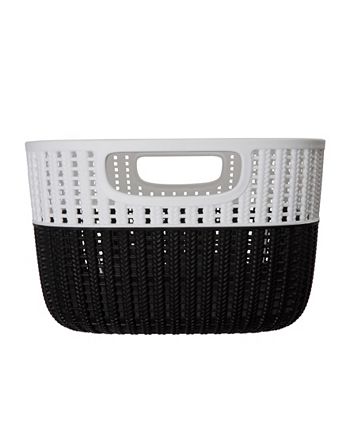 Simplify 2-Tone Decorative Large Storage Basket in Black - Macy's