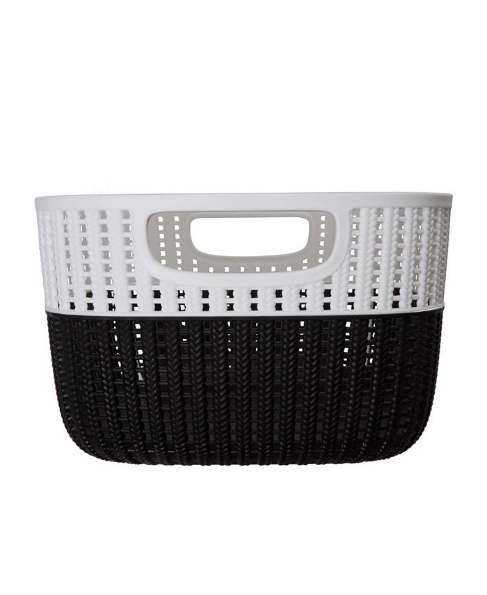 Simplify 2-Tone Decorative Large Storage Basket in Black - Macy's