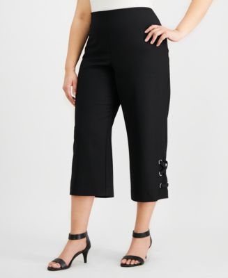 JM Collection Plus Size Embellished Tummy-Control Pants, Created for ...