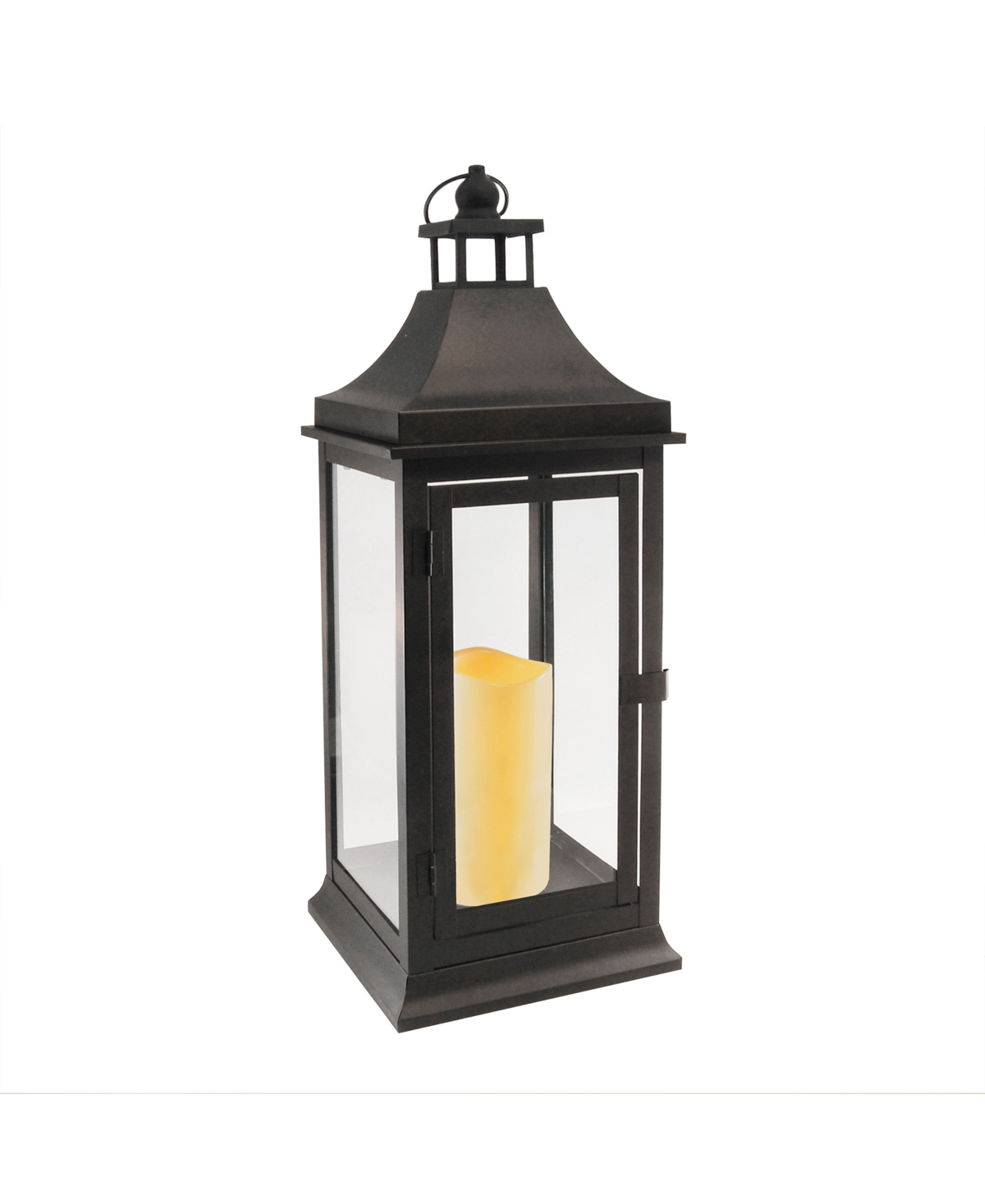 Click here for Lumabase Matte Black Tall Classic Metal Lantern wi... prices