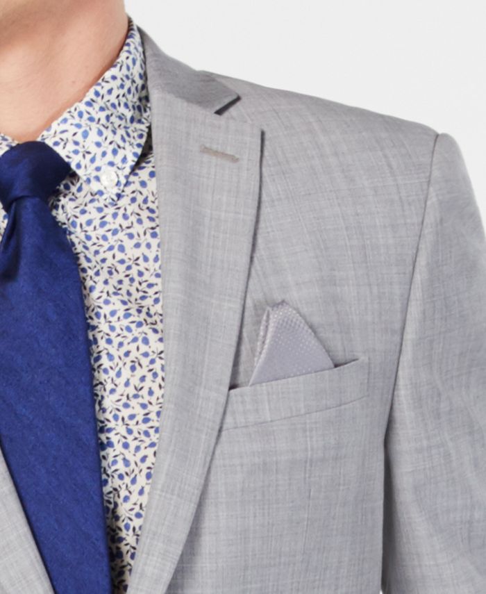 Bar III Men's Slim-Fit Stretch Light Gray Suit Jacket, Created for Macy ...