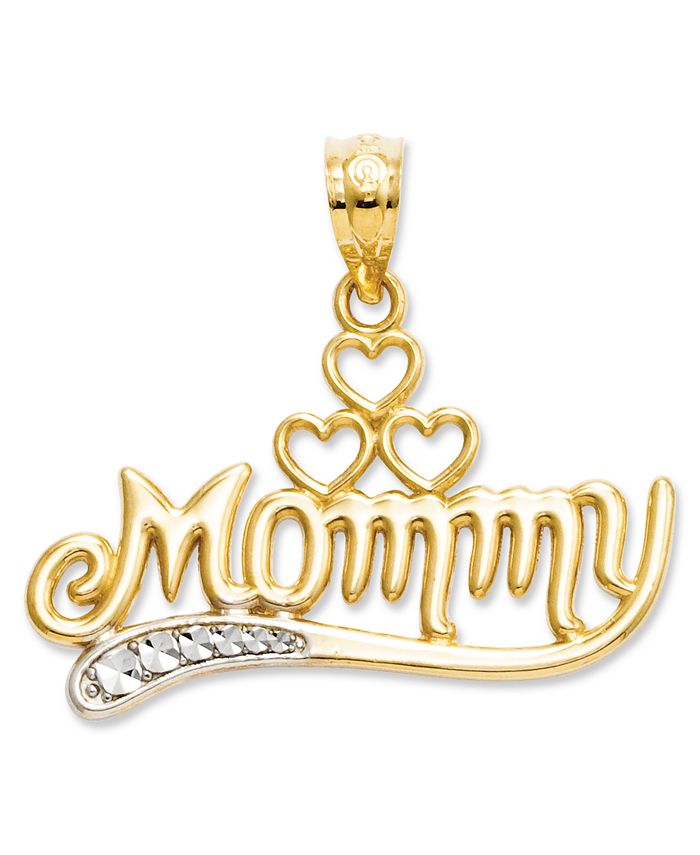 Macy's 14k Gold and Sterling Silver Charm, Mommy Charm - Macy's