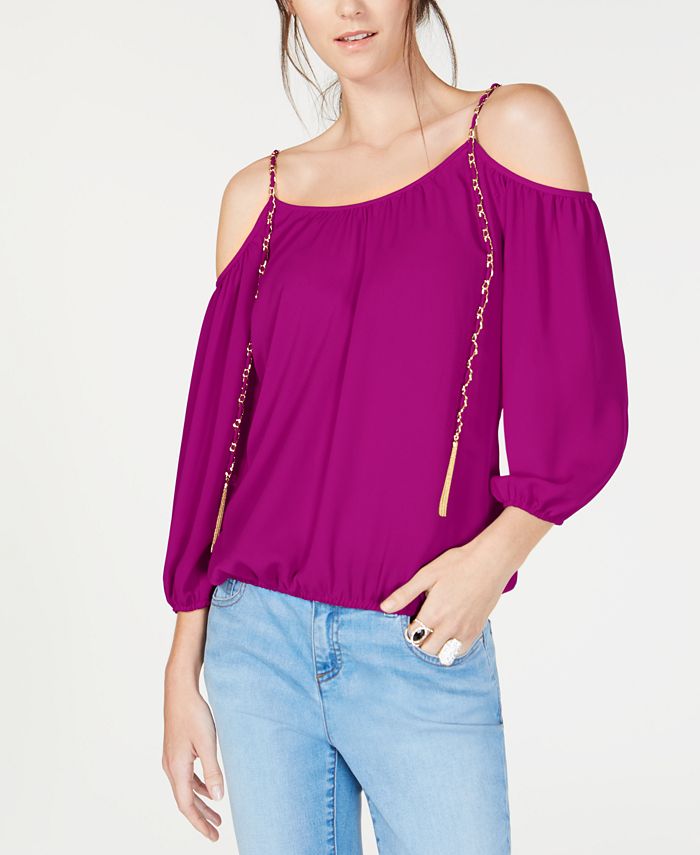 INC International Concepts INC Cold-Shoulder Chain-Detail Top, Created ...