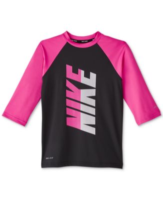 Nike Big Girls Rift 3/4-Sleeve Rash Guard - Macy's