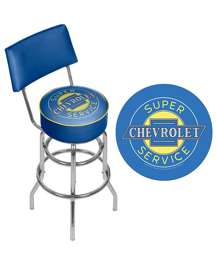 Trademark Global Chevrolet Swivel Bar Stool with Back - Super Service ...