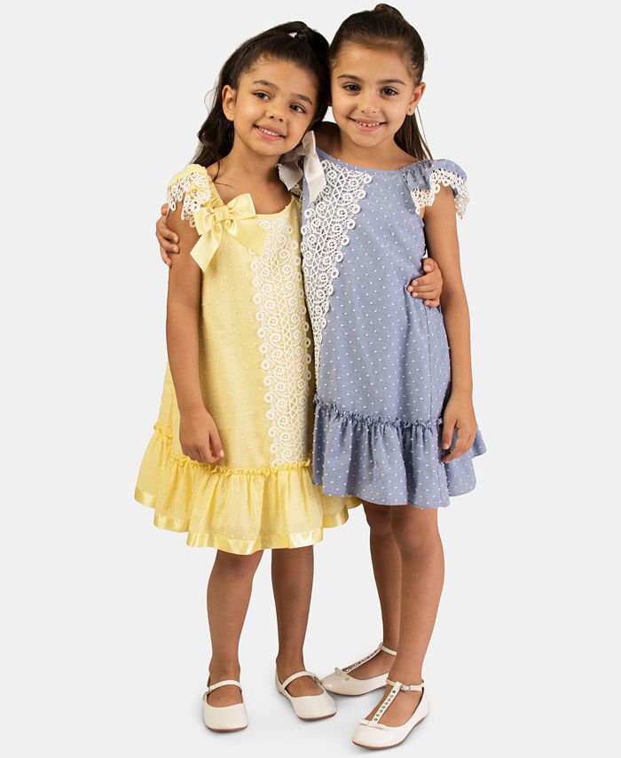 Bonnie Jean Little Girls 2-Pc. Clip-Dot Dress & Hat Set - Macy's