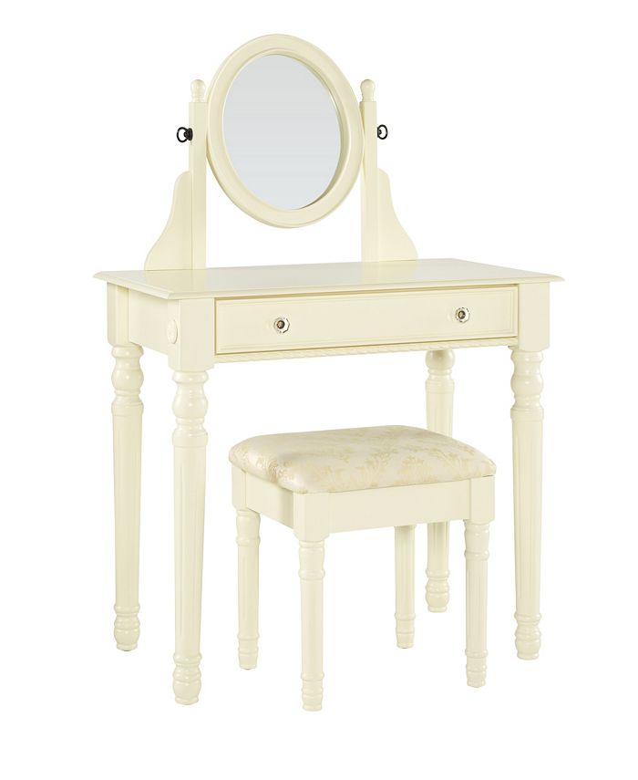 Linon Home Décor Lorraine Vanity Set with Bench and Mirror - Macy's