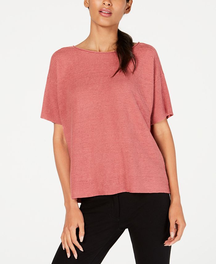 Eileen Fisher Organic Linen T-Shirt, Regular & Petite - Macy's