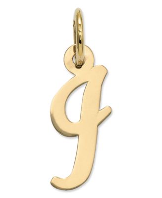 14k Gold Charm, Small Script Initial I Charm - Macy's