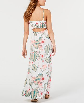 Roxy Juniors' Floral-Print Open-Back Maxi Dress - Macy's