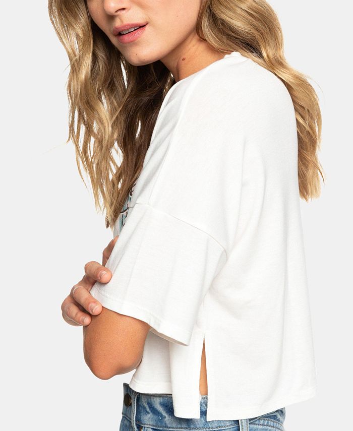 Roxy Juniors' Salty Cropped Boyfriend T-Shirt - Macy's
