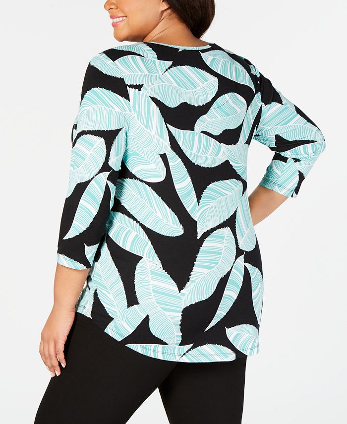 JM Collection Plus Size Printed Top, Created for Macy's - Macy's