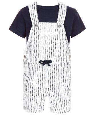 First Impressions Baby Boys 2-Pc. T-Shirt & Shibori Shortall Set, Created for Macy's - Macy's