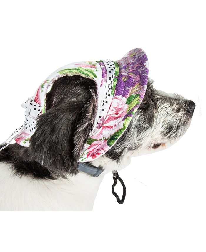 Pet Life 'Sea Spot Sun' UV Protectant Adjustable Mesh Brimmed Dog Hat ...