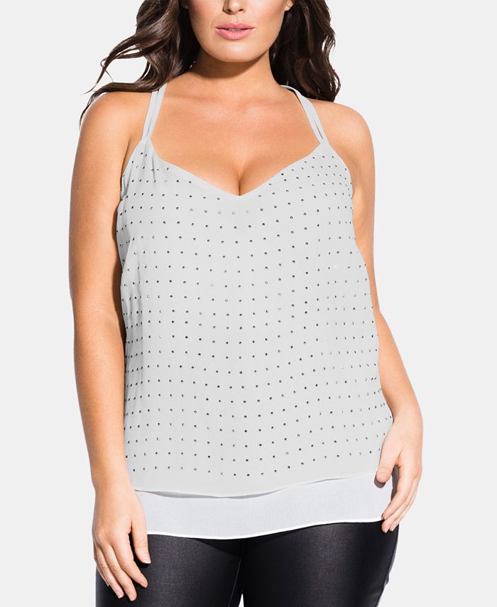 City Chic Trendy Plus Size Embellished Top - Macy's