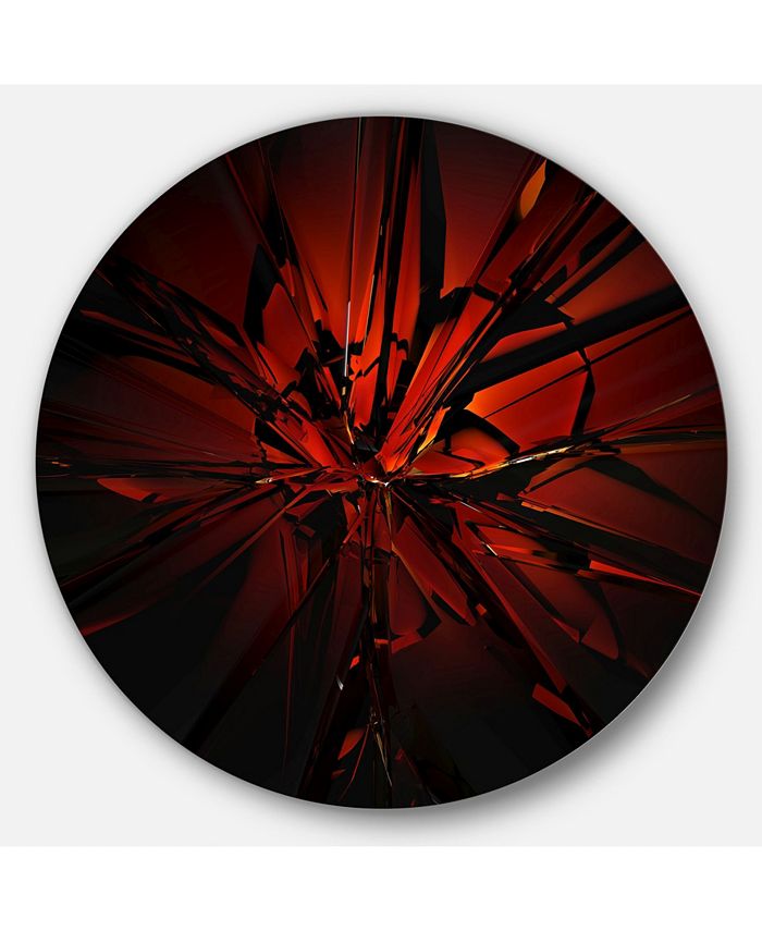 Design Art Designart 'Beautiful Red 3D Crystal Design' Abstract Round ...