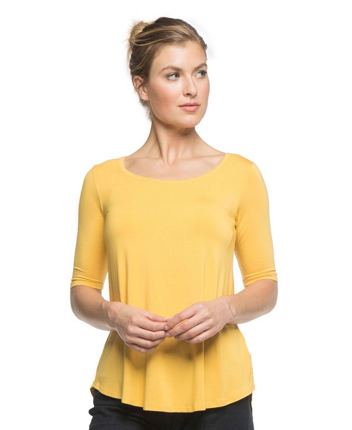 YALA Designs YALA Sandy Relaxed Fit Scoop Neck Short Sleeve Viscose ...