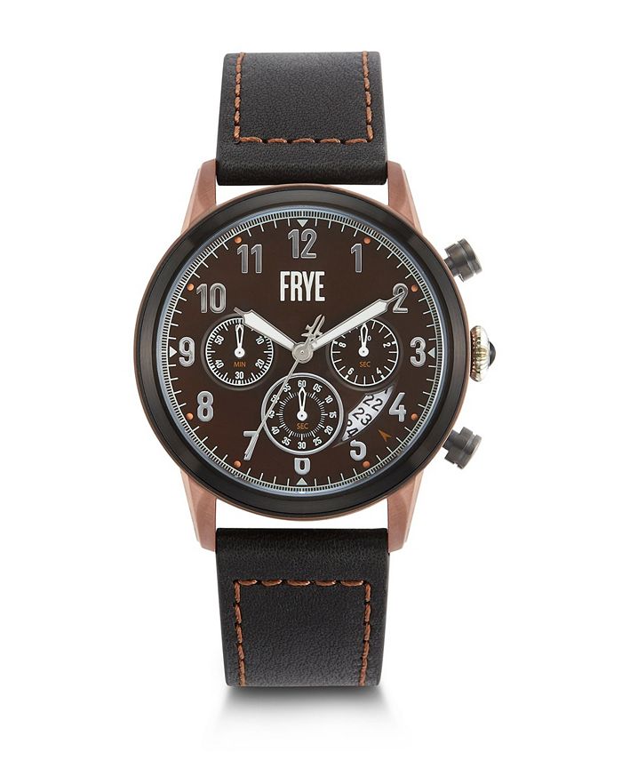 Frye Mens' Graham Chronograph Whiskey Leather Strap Watch - Macy's