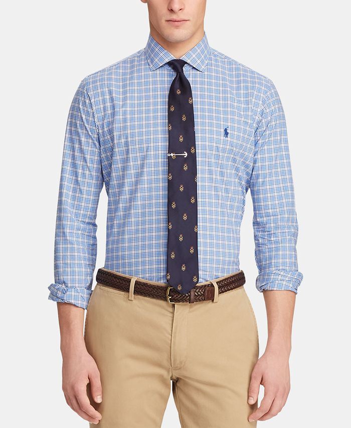 Polo Ralph Lauren Mens Big And Tall Classic Fit Plaid Cotton Poplin