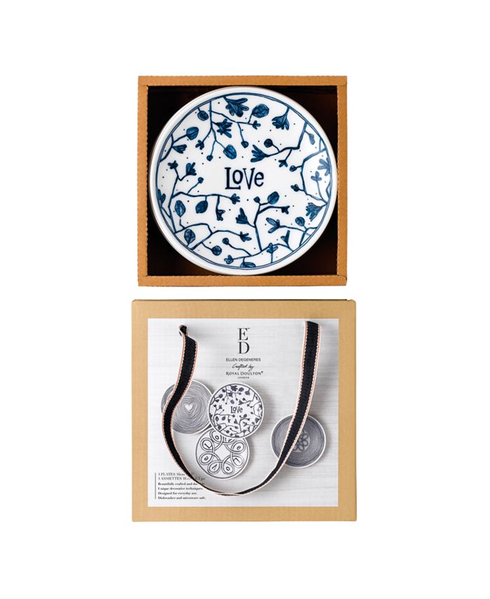 ED Ellen Degeneres Crafted by Royal Doulton Blue Love Plate, Set of 4 ...