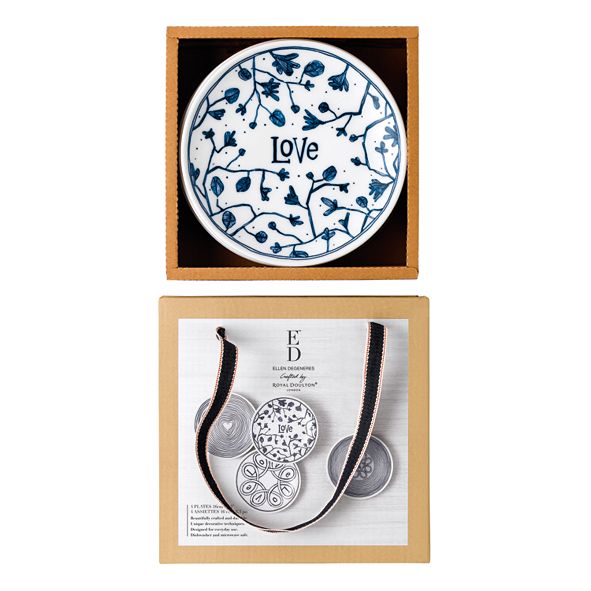 ED Ellen Degeneres Crafted by Royal Doulton Blue Love Plate, Set of 4 ...