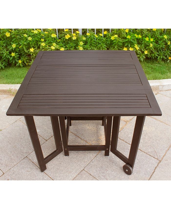 northbeam Eucalyptus Folding Square Table - Macy's