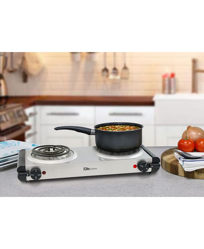 Elite Gourmet Elite Cuisine Electric Double Coil Burner Hot Plate - Macy's