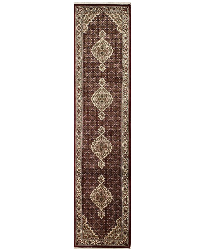 BB Rugs Fine Indo Tabriz 628720 Red/Ivory 2'9" x 12'3" Runner Area Rug ...