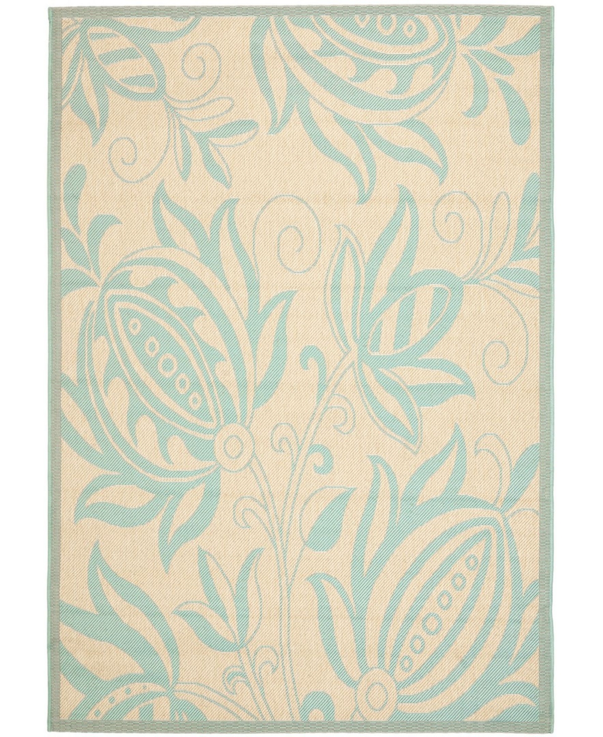 Click here for Safavieh Courtyard CY6109 Cream and Aqua 53 x 77 O... prices