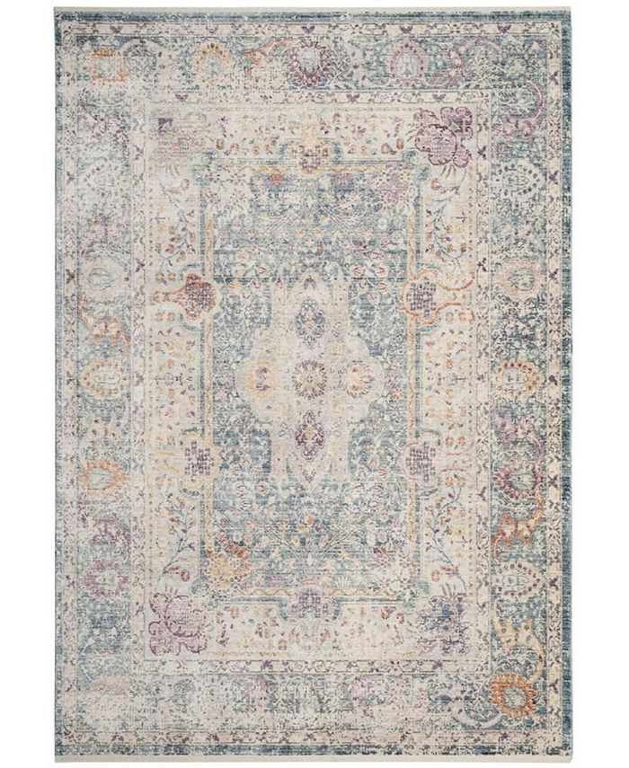 Safavieh Illusion Teal and Cream 4' x 4' Square Area Rug - Macy's
