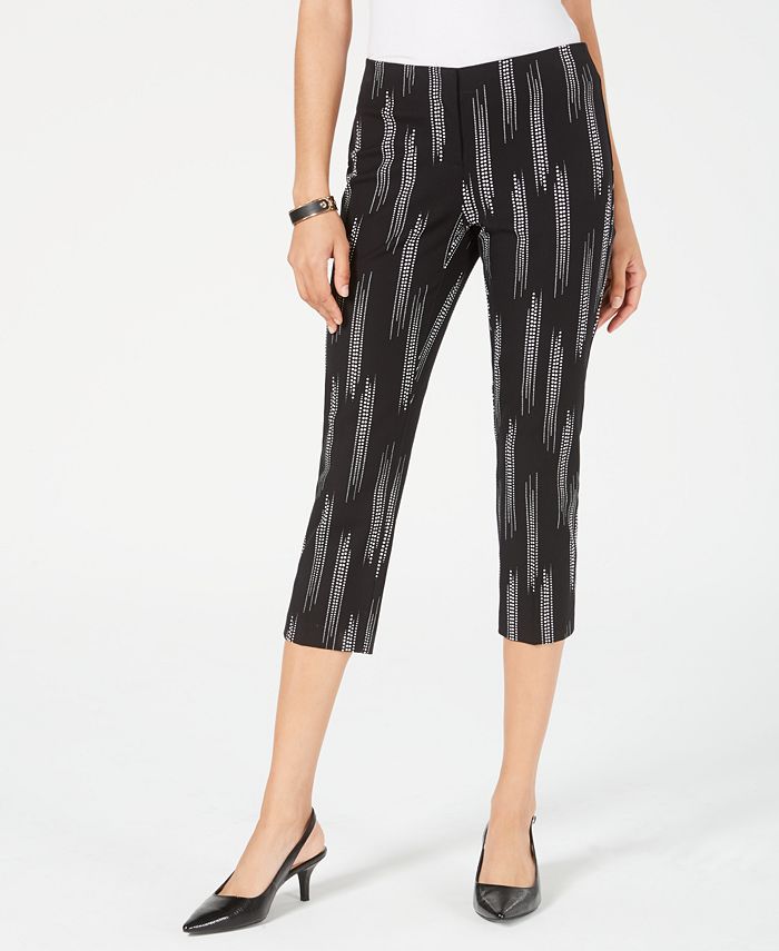 Alfani Petite Printed High-Waist Capri Pants, Created for Macy's - Macy's