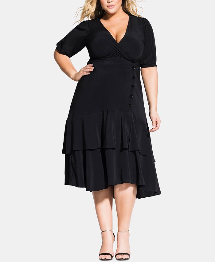 City Chic Trendy Plus Size Delight Wrap Dress - Macy's