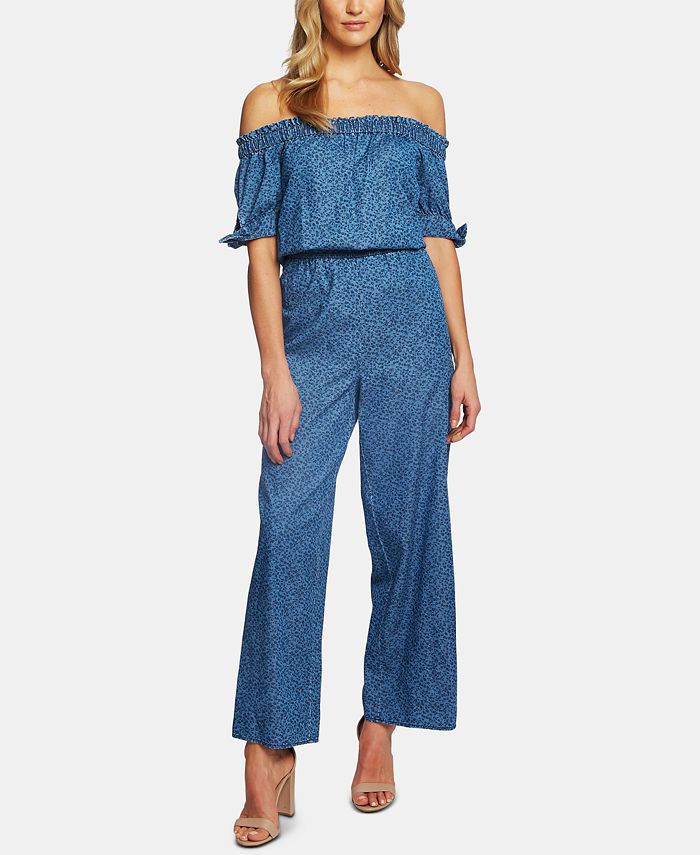CeCe Off-The-Shoulder Wide-Leg Jumpsuit - Macy's