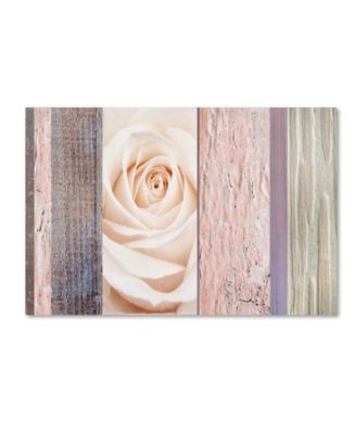 Cora Niele 'Ivory Rose Ccollage' Canvas Art - 24" x 16" x 2" - Macy's