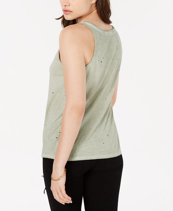 GUESS Sleeveless Graphic-Print Top - Macy's