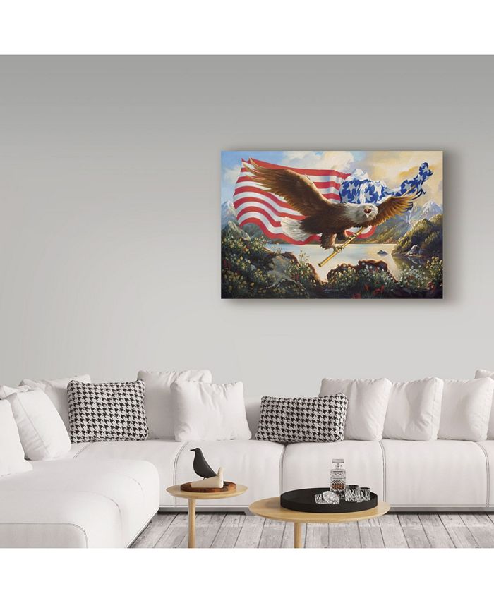 Trademark Global D. Rusty Rust 'Eagle Usa' Canvas Art - 24" x 16" x 2 ...