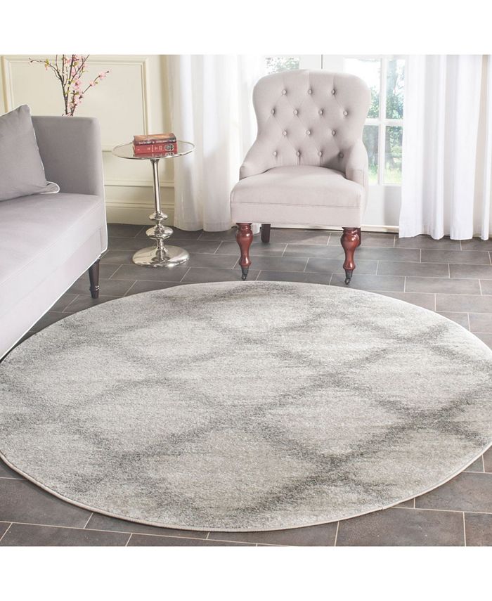 Safavieh Adirondack 122 Ivory and Silver 6' x 6' Round Area Rug - Macy's